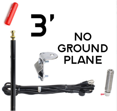 Firestik FG3-648-B 3' No Ground Plane CB Antenna Complete Kit w/Tip ...