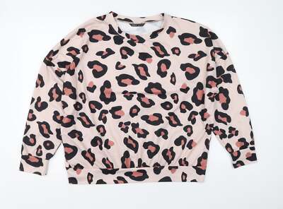 SHIEN Womens Pink Animal Print Cotton Blend Sweatshirt Size 10 | eBay UK