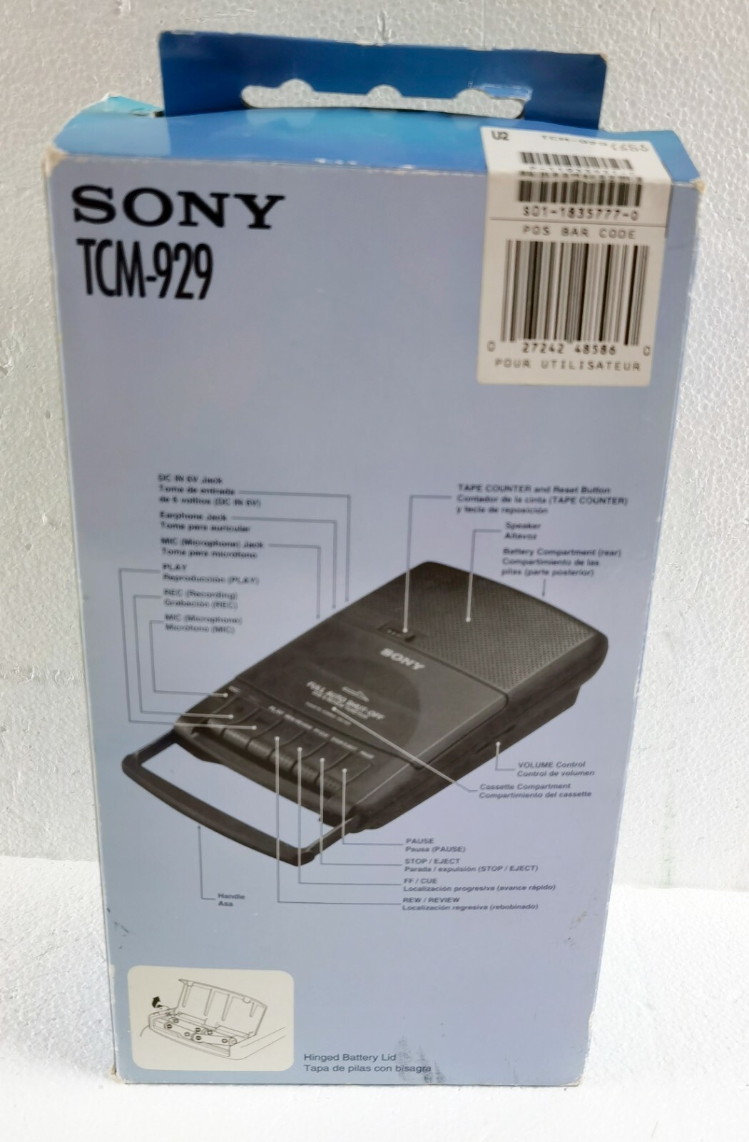 Sony TCM-929 Desktop Cassette Voice Recorder, With Auto Shut-Off | eBay