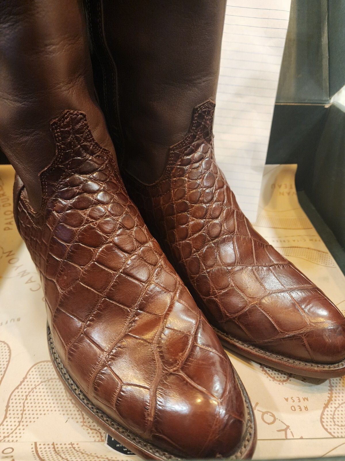 Men's Tecovas "The Austin" Walnut Alligator Cowboy Boots 10 D | eBay