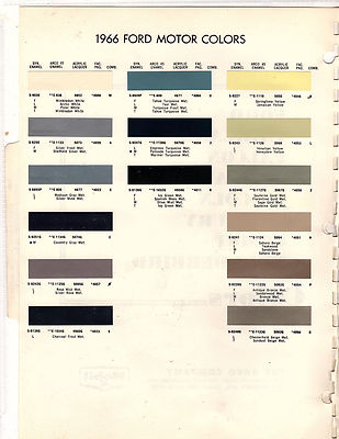 1966 Ford Mustang Fairlane Galaxie GT Mercury Lincoln 66 Paint Chip Arco