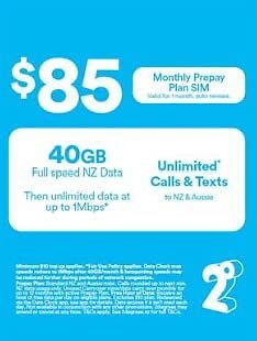 [New Zealand 30 days] SIM card with local phone number 40GB internet ...