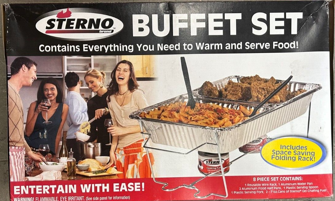 Sterno 40007 Catering Buffet Kit, 1-Pack, 8 Pieces Aluminum | eBay