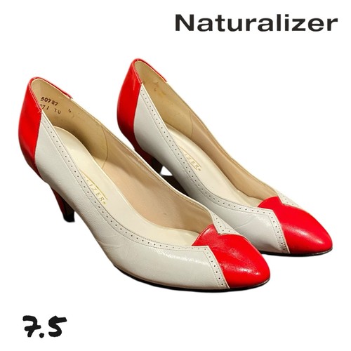 Vintage Naturalizer Women’s Heels Size 7.5 Red White Pump | eBay