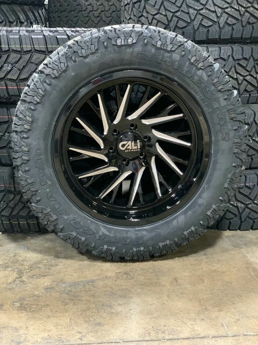 20x10 Cali Purge Black Wheels Rims 33" MT Tires 8x6.5 Dodge Ram 2500 ...
