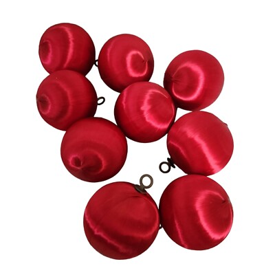 Vintage Red Satin Ball Unbreakable Ornament Pyramid Styrofoam Craft lot ...