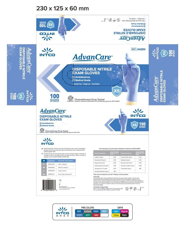 AdvanCare Disposable Nitrile Gloves, Chemical Resistant, Powder and ...