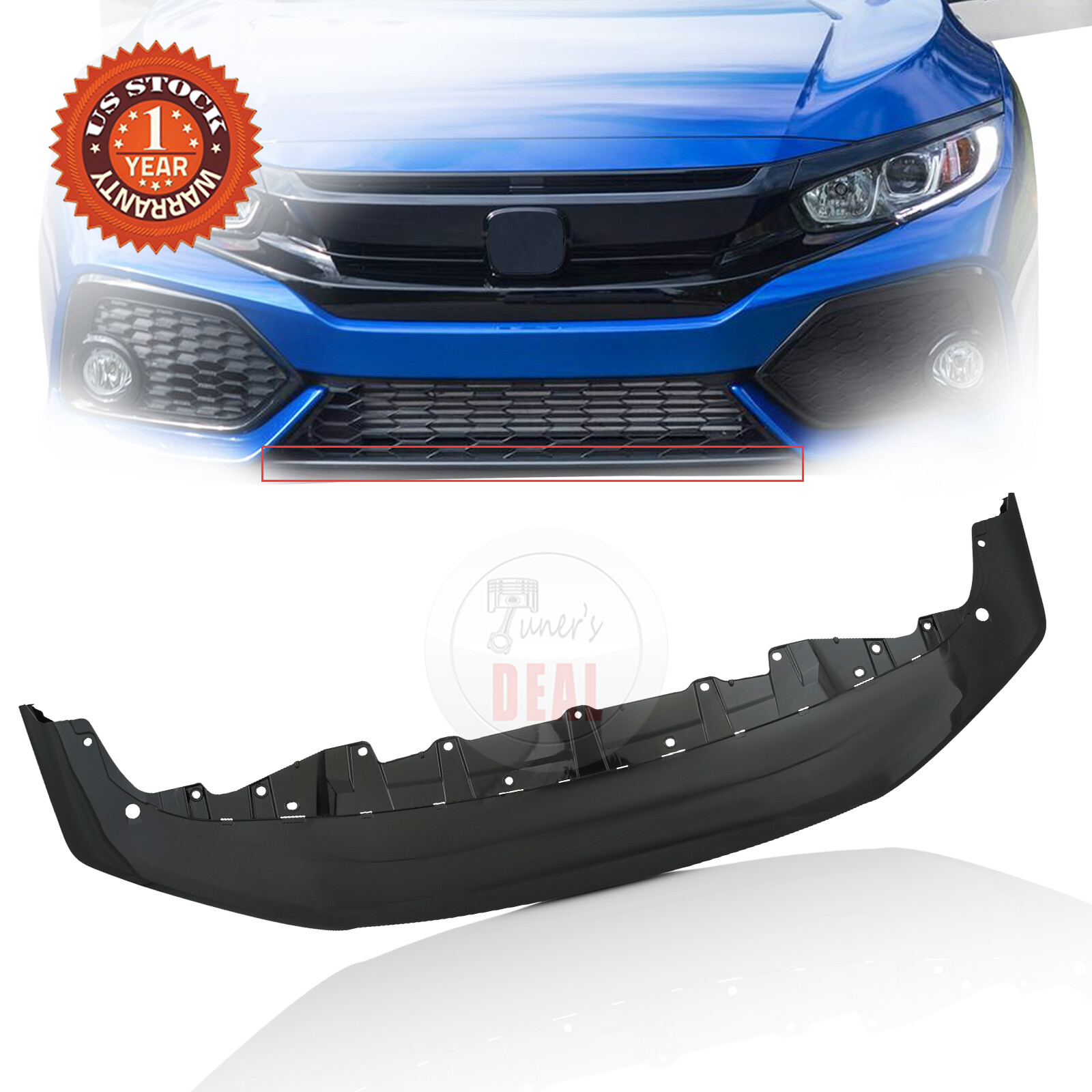 Front Lower Bumper Grille Face Bar For 2017-21 Honda Civic 71102TGGA50 ...