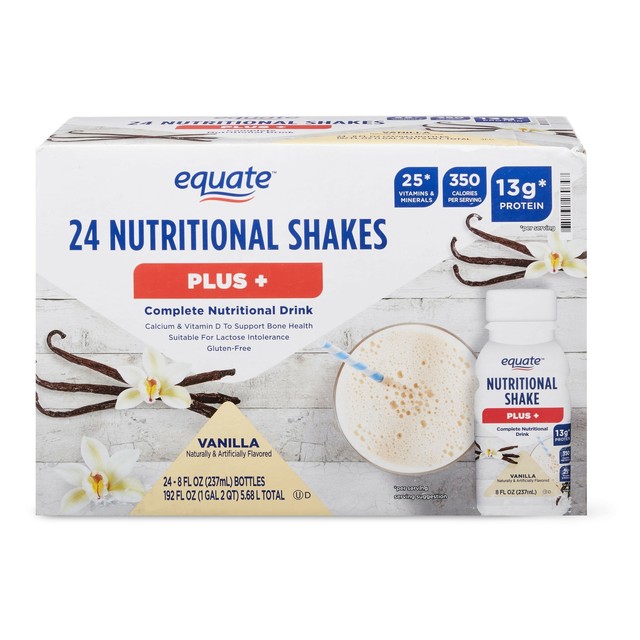 EQUATE Plus Nutritional Shake Vanilla 8 FL Oz 24 Ct for sale online | eBay