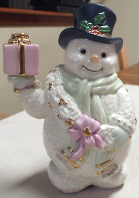 Lenox Retail Exclusive Ceramic Snowman Santa Figurine 7.5" High | eBay