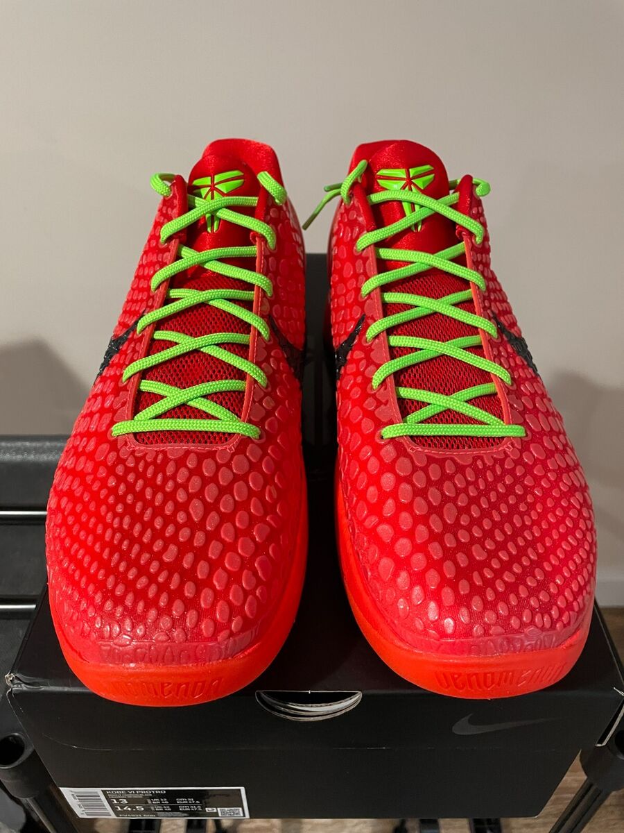 Nike Kobe 6 Protro Reverse Grinch Size 13 FV4921-600 Crimson Nike Kobe 6 Protro Reverse Grinch Size 13 FV4921-600 Crimson