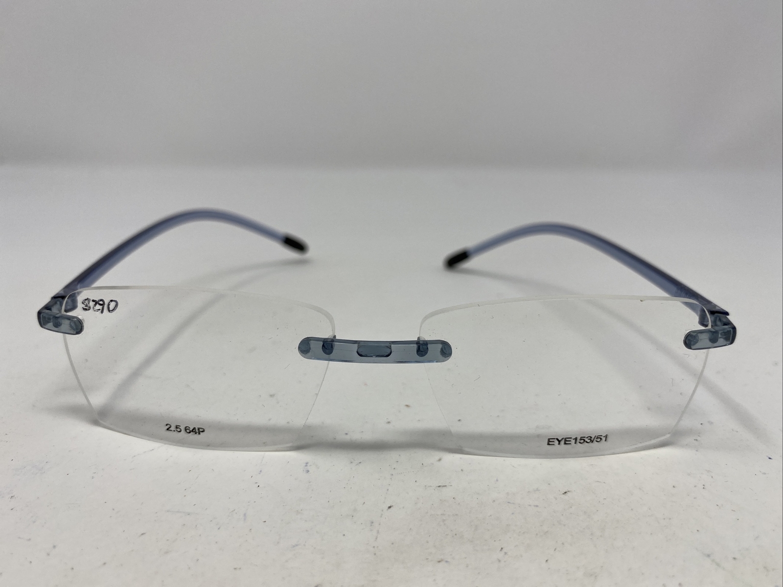 Eyephorics EYE153 51 2.5 64P Light Blue Rimless Plastic Eyeglasses ...