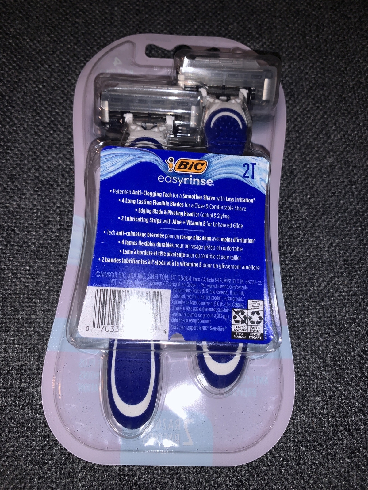 BIC Men's Easy-Rinse Disposable Razors Anti-Clog 4-Blades ea (2) 2 ...