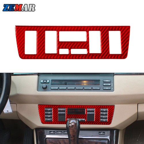 Red Carbon Fiber Air Conditioner Control Panel Trim Cover For BMW X5 ...