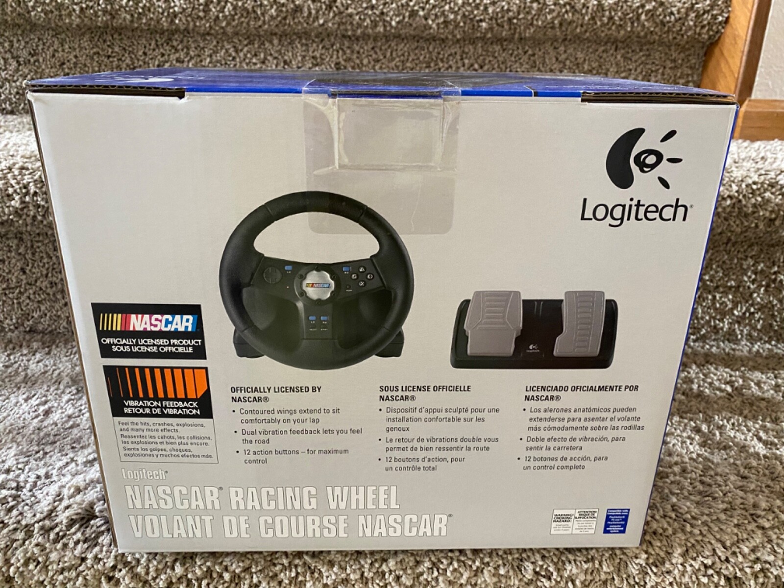 Logitech Nascar Racing Steering Wheel & Pedals for PS2 (Playstation 2 ...