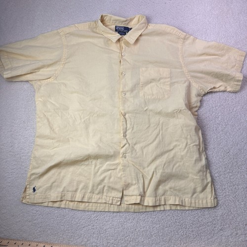 Polo Ralph Lauren Caldwell Shirt Mens 2XL Yellow Cotton Short Sleeve | eBay