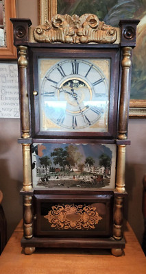 Clock Birge Mallory & Co c1830 Triple Decker Weights Driven Clock 8-Day ...