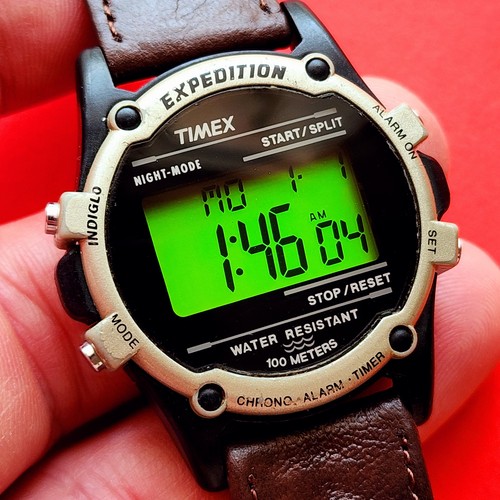 Timex Expedition 100 Watch Vintage Retro 100 Meters Model Chronograph ...