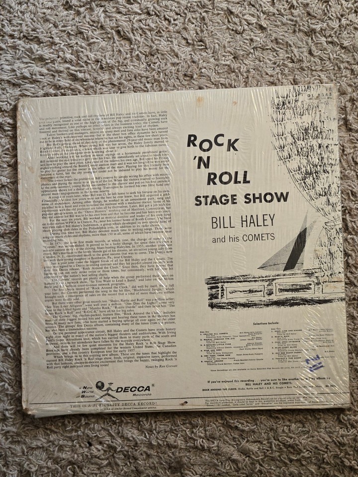 BILL HALEY LP ROCK 'N ROLL STAGE SHOW RARE 1956 IN SHRINK ORIGINAL ...