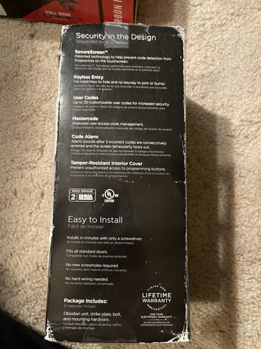 Kwikset Smart Electronic Deadbolt Lock Obsidian Touchscreen 954-OBN ...