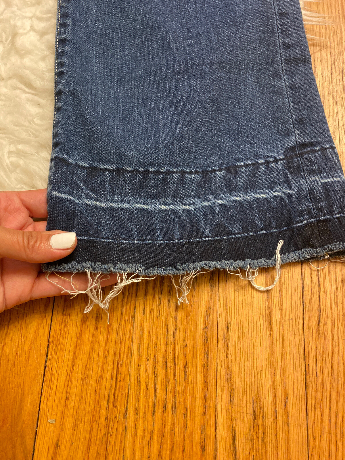 Hidden Jeans Happi Demi Boot Crop Flare High Rise Waist Frayed Hem Dark Size 29 | eBay