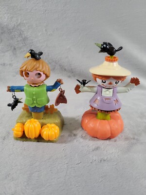 Pair Of Scarecrows solar characters | eBay