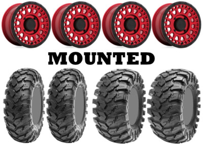 Kit 4 Maxxis MU511/MU521 Tires 29x9-14/29x11-14 on Black Rhino Parker ...