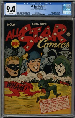 ALL STAR COMICS #6 CGC 9.0 NIC CAGE COLLECTION! WHITE PAGES DC COMICS ...
