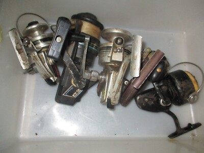 Lot 5 Vintage Fishing Reels Fury 350 Olympic 1000 Garcia Ryobi SX4 ...
