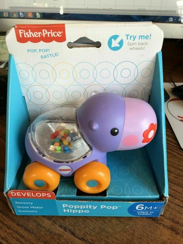 Fisher-Price Poppity Pop Hippo Baby Toy Develops Sensory Curiosity ...