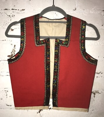 Vintage Dutch Folk Costume Marken Vest Red Floral Traditional Ethnic ...