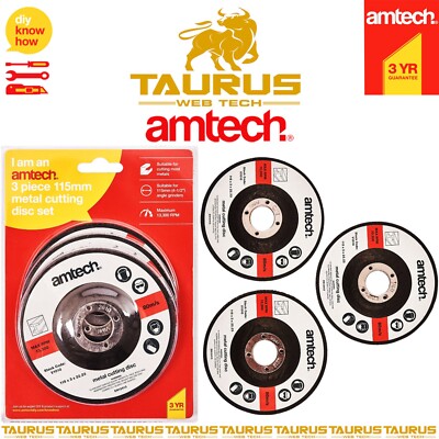 3x AMTECH 115mm 4.5" Metal Cutting Disc Set Angle Grinder Reinforced UK FREE P&P | eBay UK