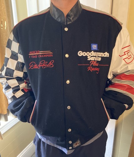 Vintage Men’s Dale Earnhardt ‘reversible Leather/wool Racing Bomber ...