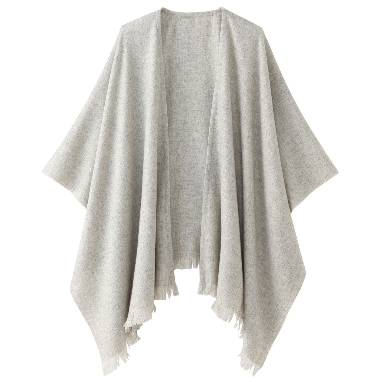 MUJI Gray Yak Wool Warm Large Multi-CAPE Stole Scarf Shawl Muffler ...
