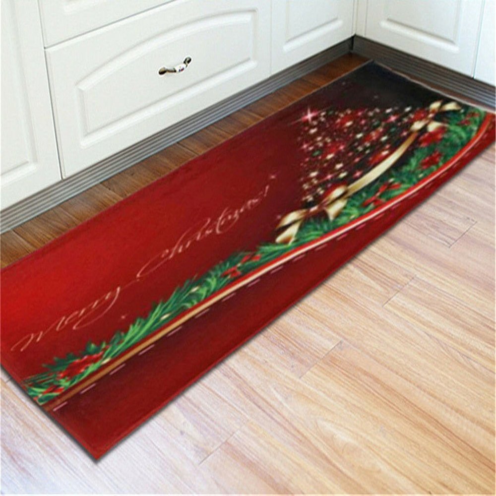 Home 180*60cm Christmas Santa Claus Anti-slip Room Floor Mat Decor ...