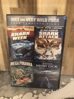 WET AND VERY WILD PACK 4 FILMS DVD Shark Week 2 Headed Shark Attack Mega Piranha | eBay