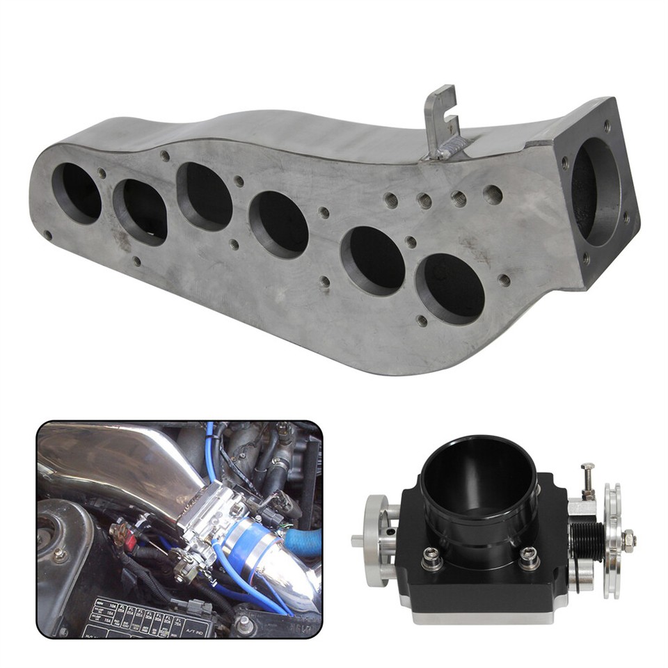 Intake Manifold Silver + Throttle Body For Nissan Skyline R32 GTS GT-S ...