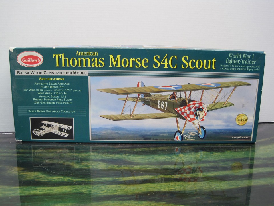 Balsa Wood Flying Model Airplane Kit, Guillow's Thomas Morse Scout WWI ...