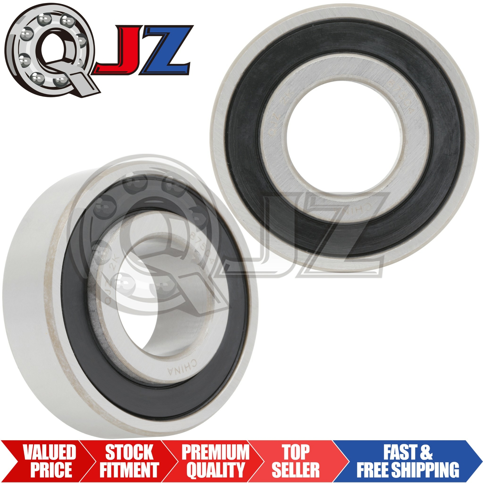 2x 87504 Single Row Precision Radial Ball Bearing Extended One Side ...