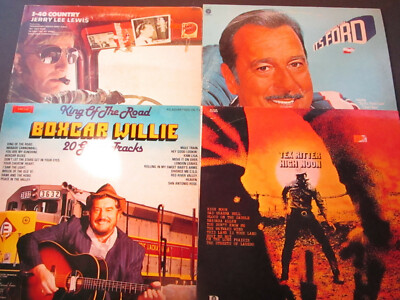 4 LP lot,Jerry Lee Lewis,Boxcar Willie,Tex Ritter High Noon,Tennessee ...