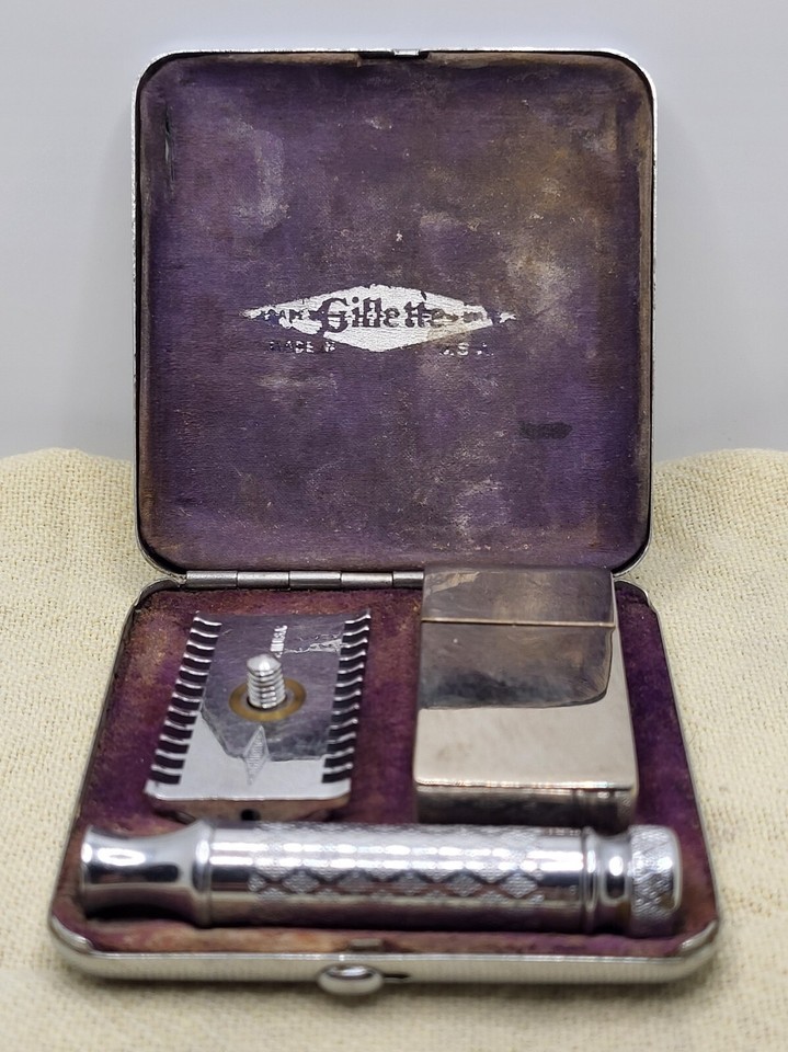 Vintage Gillette NEW Deluxe Tuckaway Chromium 17mm Baseplate Art Deco ...
