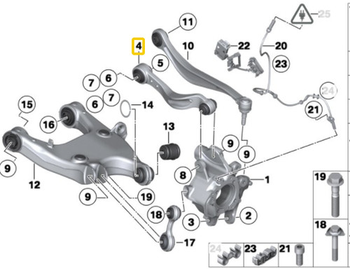 NEW BMW 7 F01 REAR RIGHT UPPER CONTROL ARM 33326782136 6782136 OEM | eBay