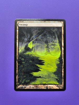 MTG Hand Painted Altered Art Swamp Land Magic The Gathering | eBay