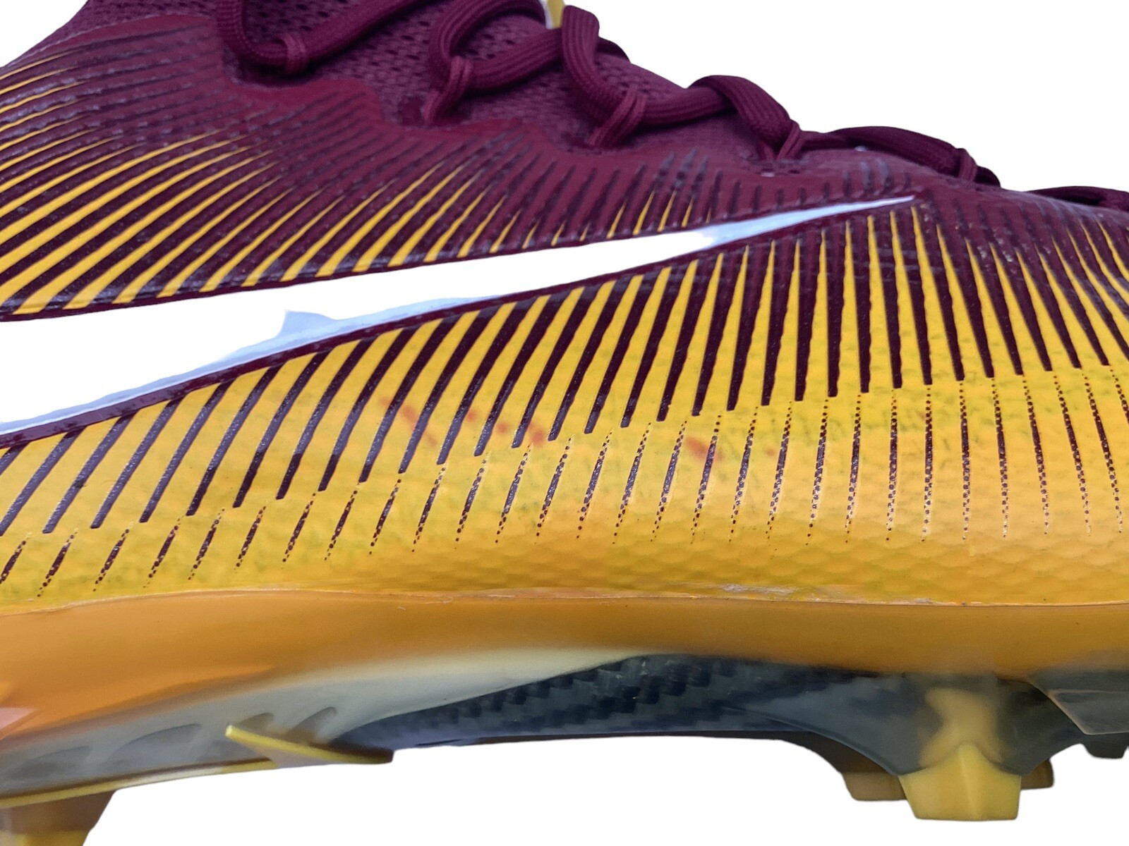 Nike Vapor Untouchable Pro Football Cleats Maroon Gold White Commanders ...