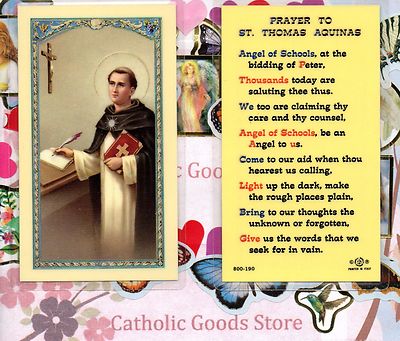 Saint Thomas Aquinas - Prayer to St. Thomas Aquinas (S1) - Laminated ...