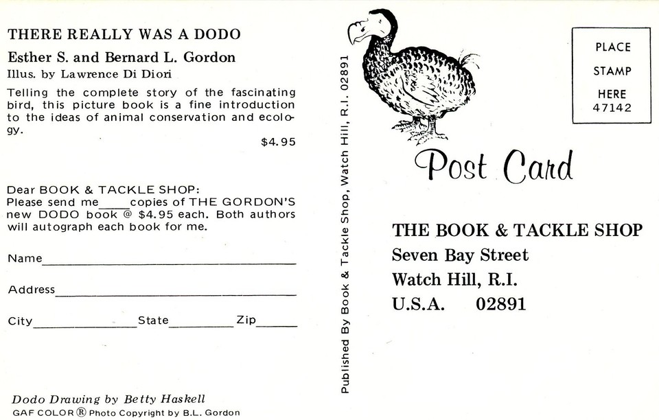 Dodo Bird, Extinct 1681, Ad for Dodo Book, Drawing by Betty Haskell ...