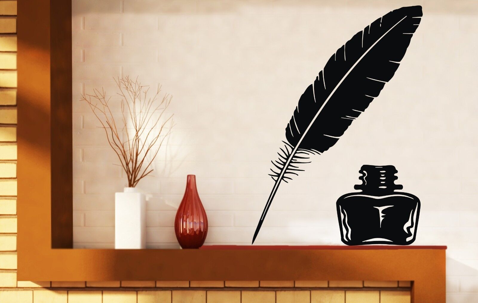 Wall Vinyl Sticker Decor Vintage Item for Writing Letters Pen and ...