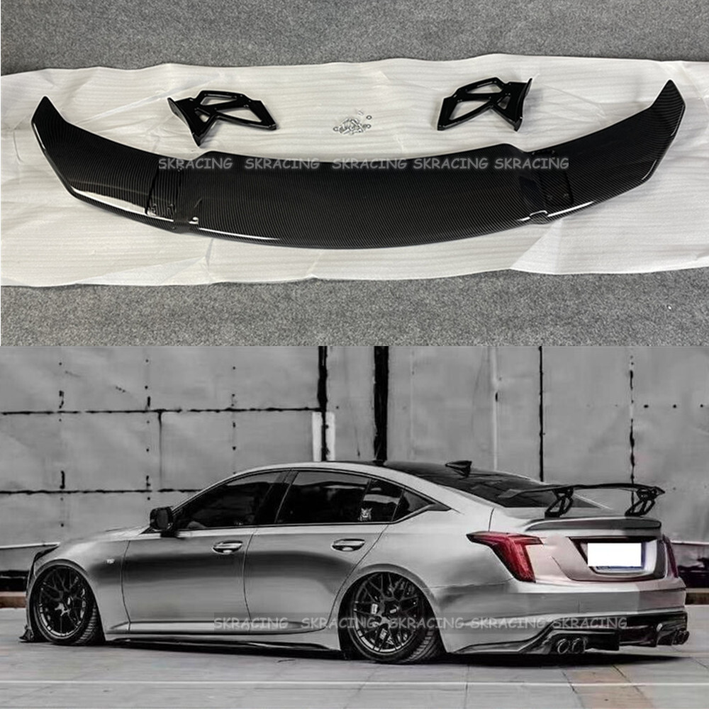 For Cadillac CT4 2020-2022 Carbon Fiber Style Rear Trunk Spoiler Wing ...