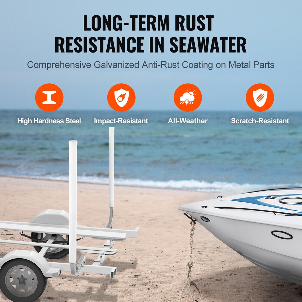 VEVOR Boat Trailer Guide 48” Galvanized Guide on Poles Kit w/Stiffener ...