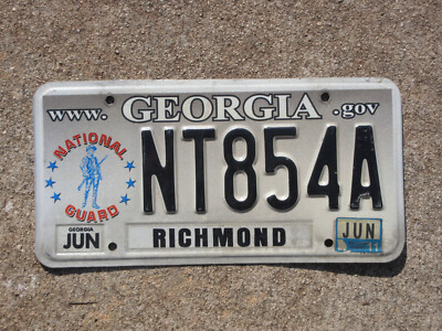2011 Georgia National Guard License Plate NT854A Military GA | eBay